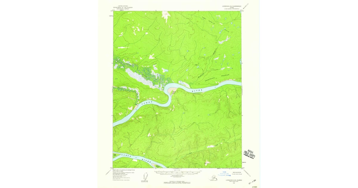 1956 Map of Livengood D-6, Yukon-Koyukuk Borough, AK — High-Res | Pastmaps
