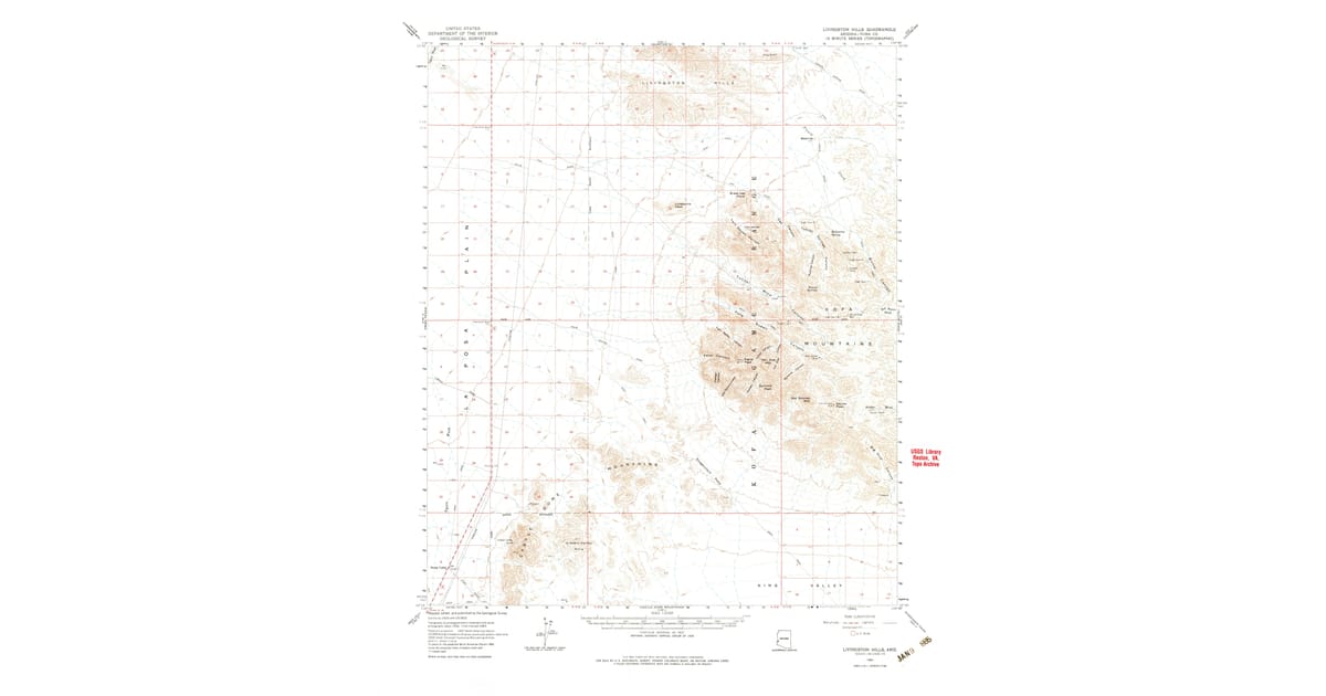 1962 Map of Livingston Hills, Yuma County, AZ — High-Res, 1984 Print ...