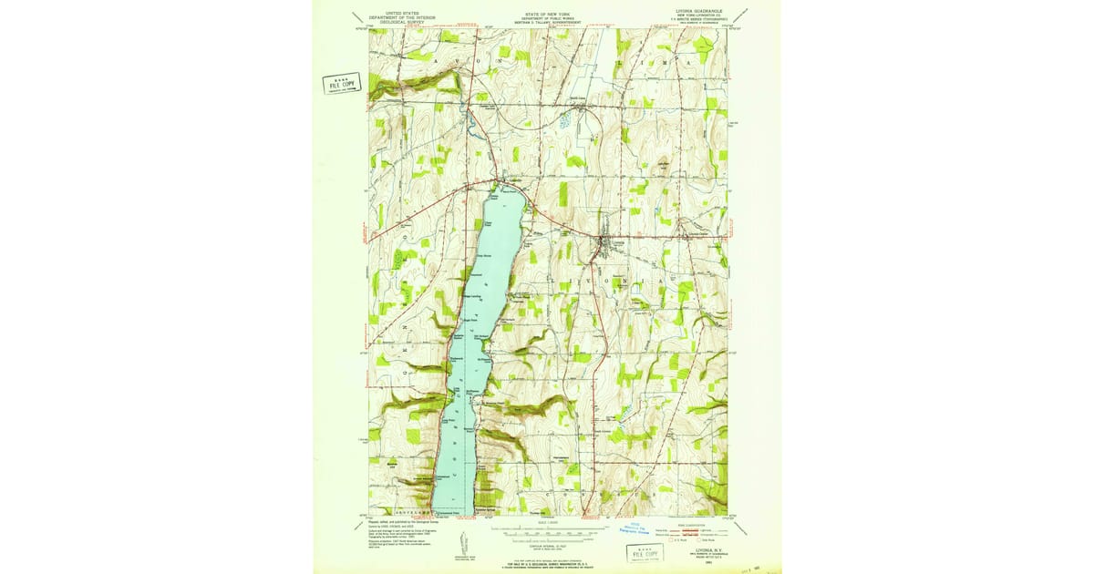 1951 Map of Livonia, Livingston County, NY — High-Res | Pastmaps
