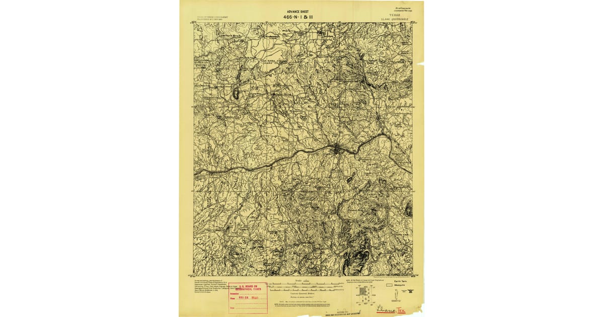 1918 Map of Llano, TX — High-Res | Pastmaps
