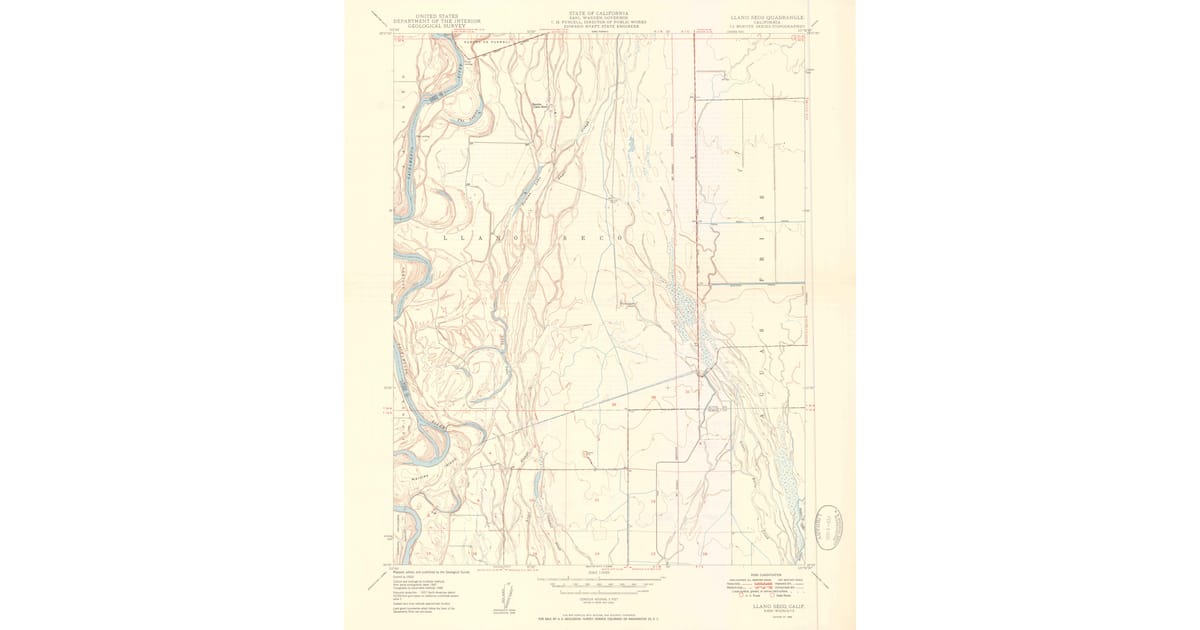 1950 Map Of Llano Seco Durham Ca — High Res Pastmaps