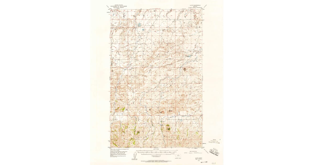 1956 Map of Lloyd, Blaine County, MT — High-Res | Pastmaps