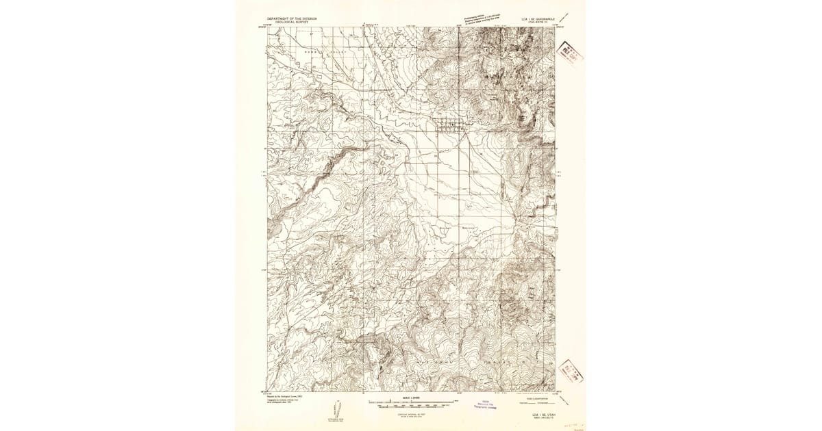 1952 Map of Loa 1 SE, Wayne County, UT — High-Res | Pastmaps