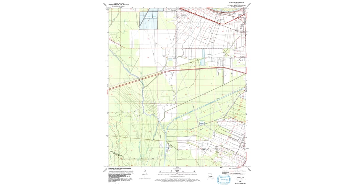 1992 Map of Lobdell, West Baton Rouge Parish, LA — High-Res | Pastmaps