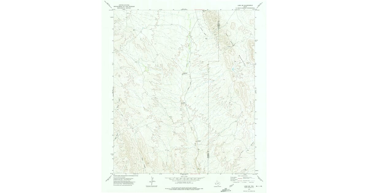 1972 Map of Lobo SW, Hudspeth County, TX — High-Res | Pastmaps