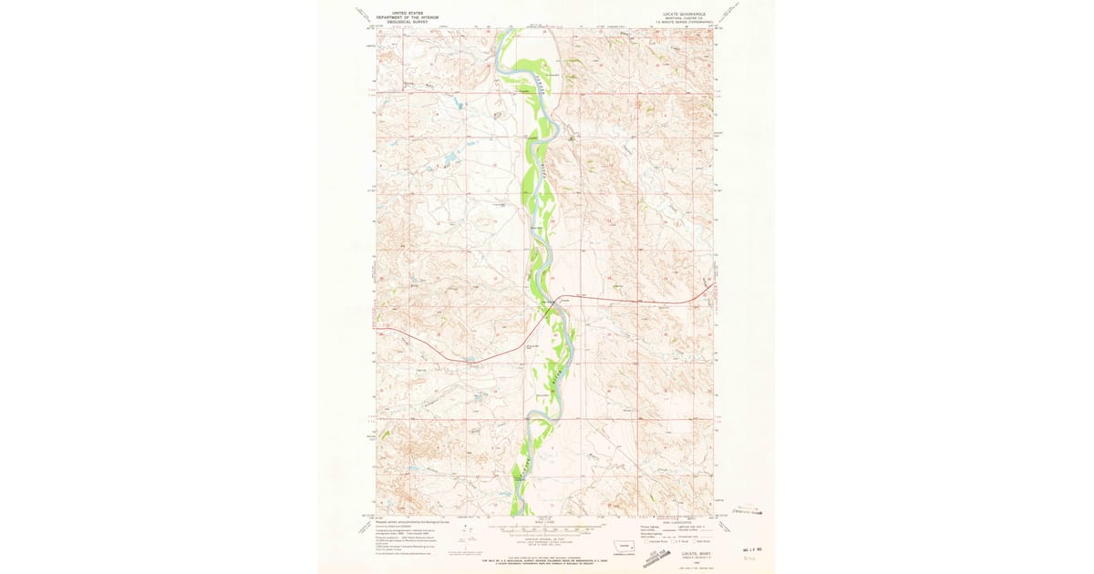 1969 Map of Locate, Custer County, MT — High-Res | Pastmaps