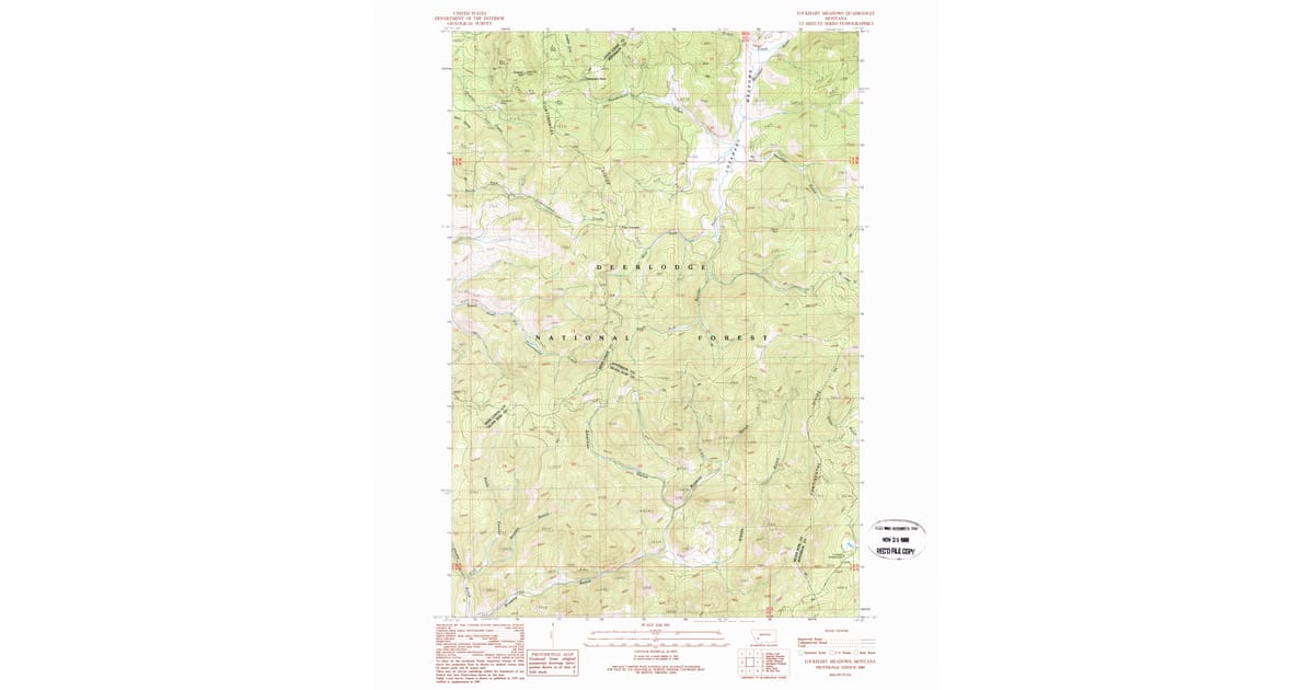 1989 Map of Lockhart Meadows, Jefferson County, MT — High-Res | Pastmaps