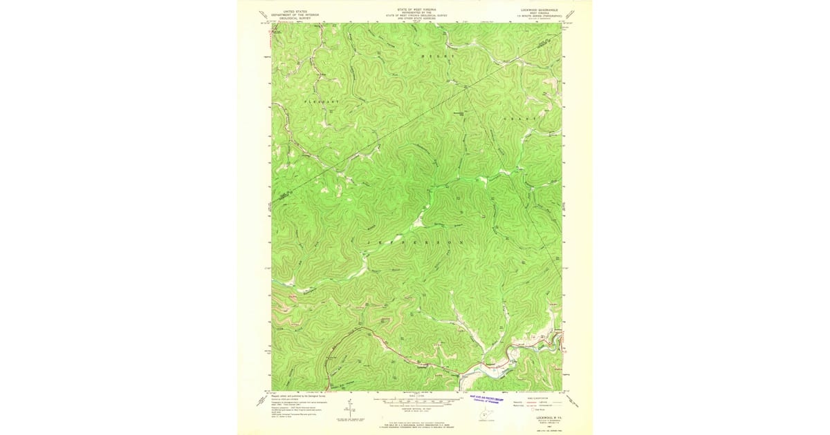 1967 Map of Lockwood, Nicholas County, WV — High-Res | Pastmaps