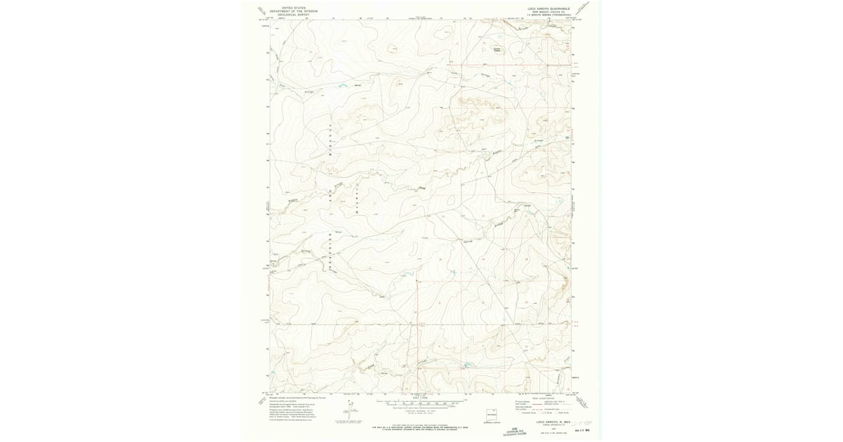 1971 Map of Loco Arroyo, Colfax County, NM — High-Res | Pastmaps