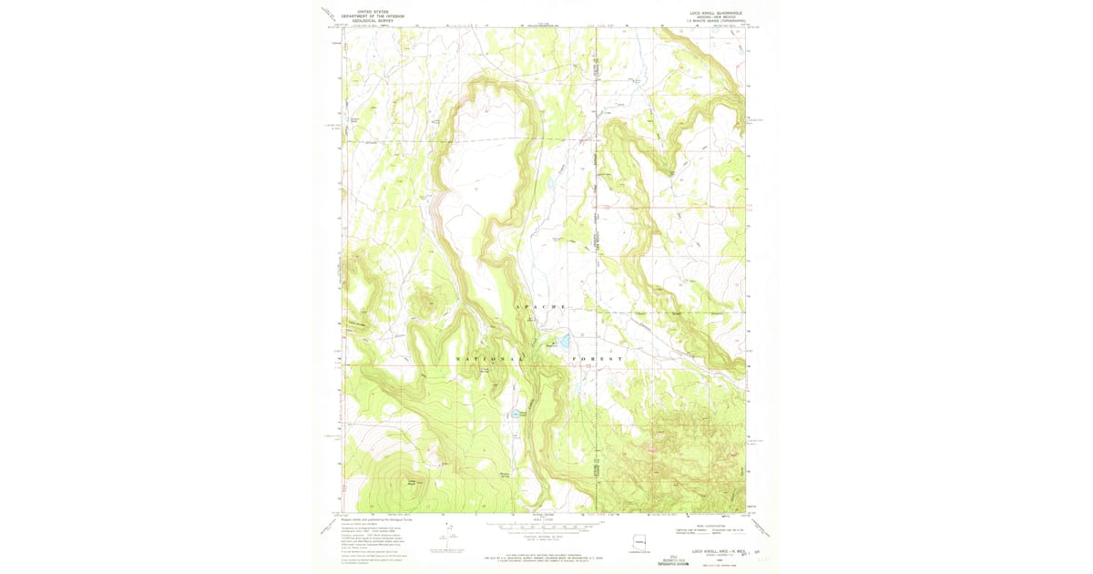 1968 Map of Loco Knoll, Apache County, AZ — High-Res | Pastmaps