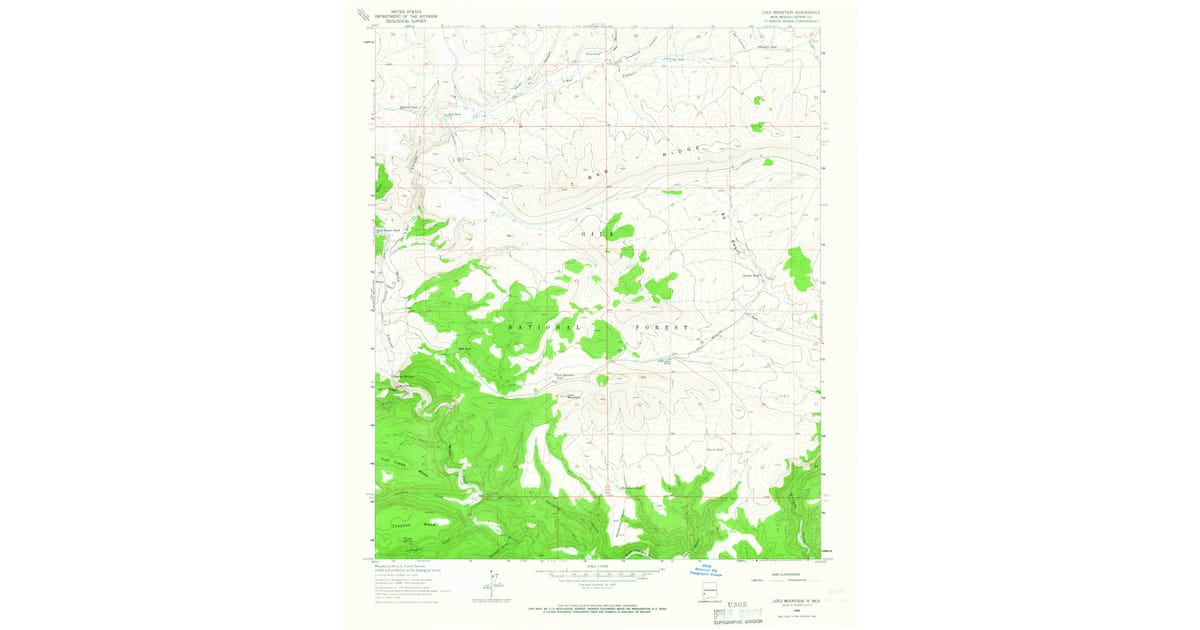 1963 Map of Loco Mountain, Catron County, NM — High-Res | Pastmaps
