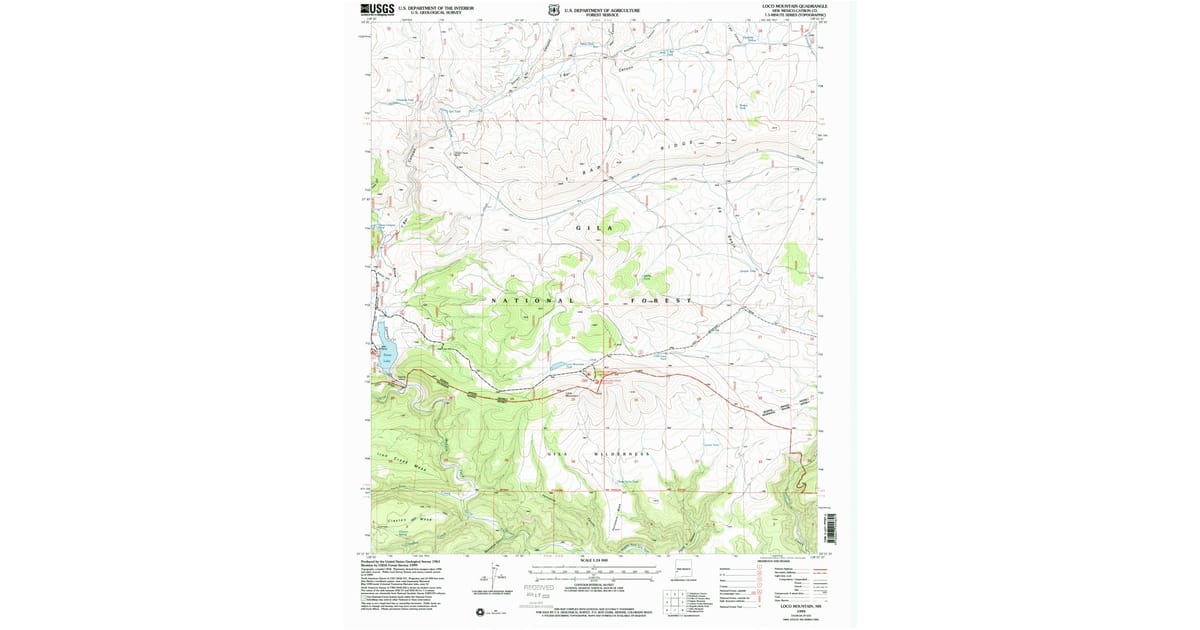 1999 Map of Loco Mountain, Catron County, NM — High-Res | Pastmaps