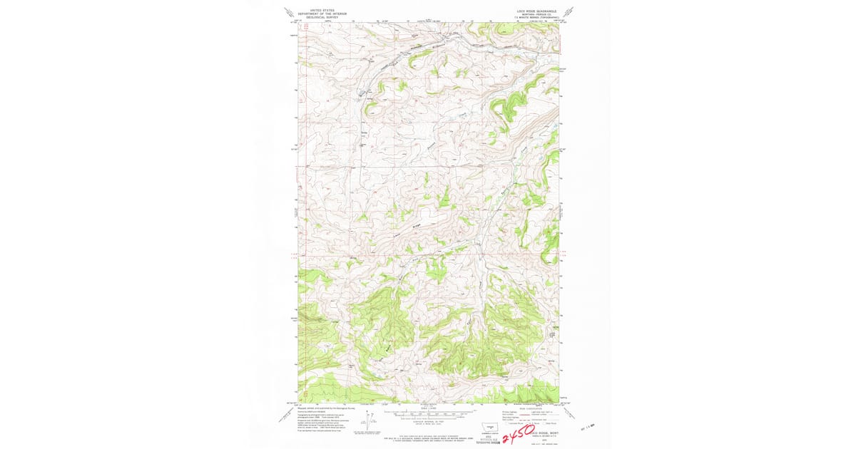 1970 Map of Loco Ridge, Fergus County, MT — High-Res | Pastmaps