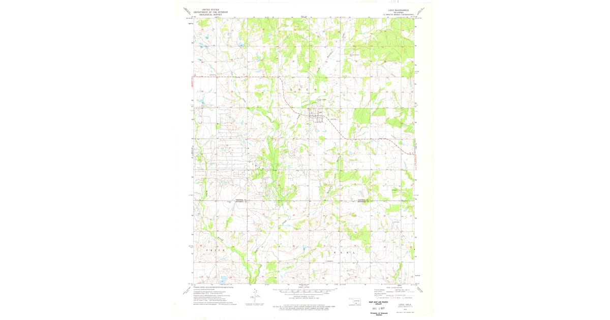 1974 Map of Loco, OK — High-Res | Pastmaps