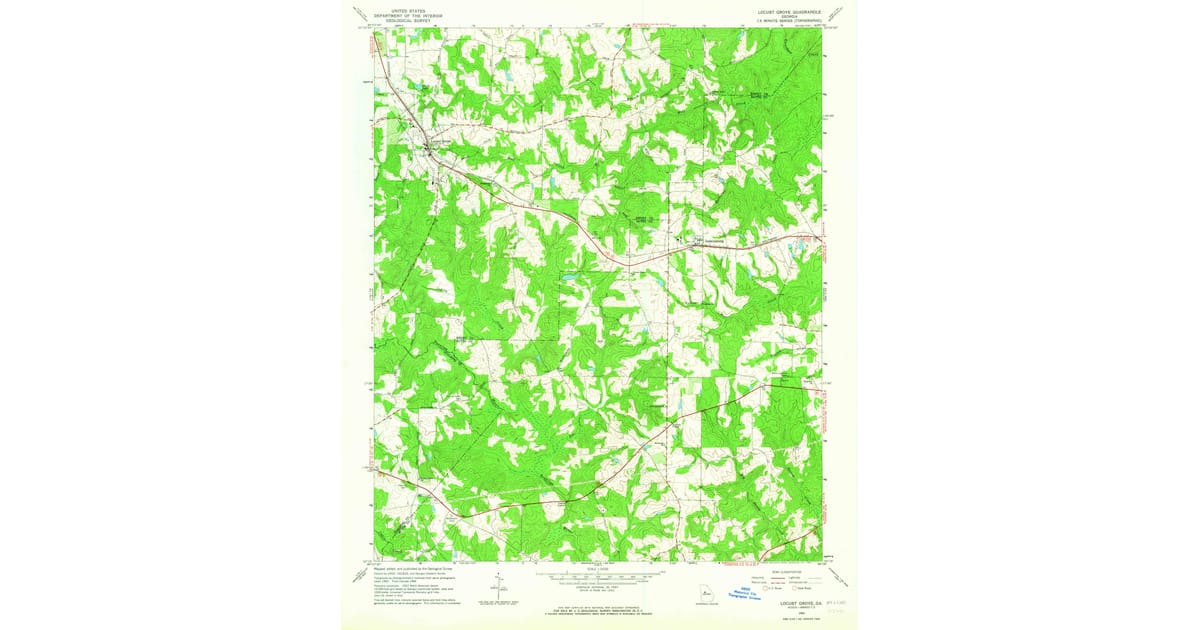 1964 Map of Locust Grove, GA — High-Res | Pastmaps