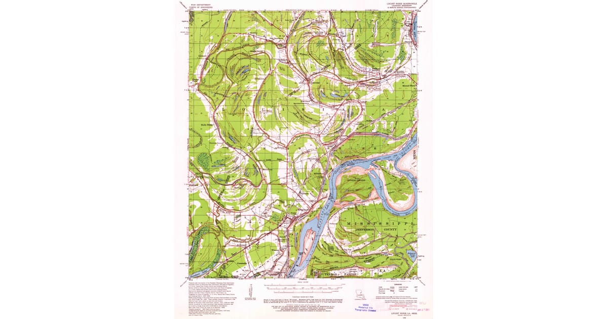 1939 Map of Locust Ridge, Tensas Parish, LA — High-Res | Pastmaps