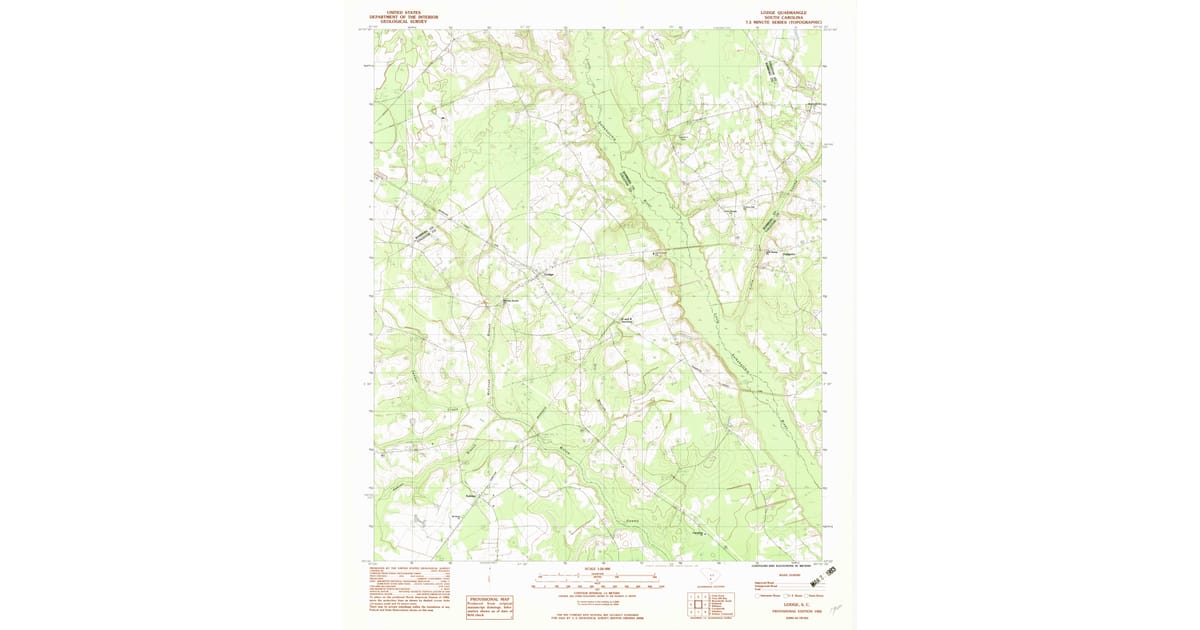 1982 Map of Lodge, SC — High-Res | Pastmaps