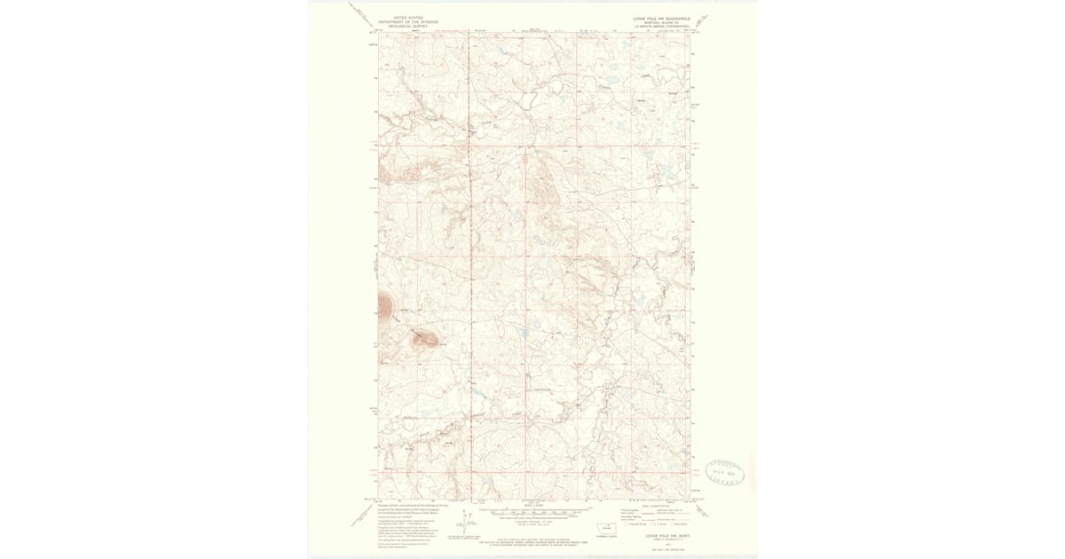 1971 Map of Lodge Pole NW, Blaine County, MT — High-Res | Pastmaps