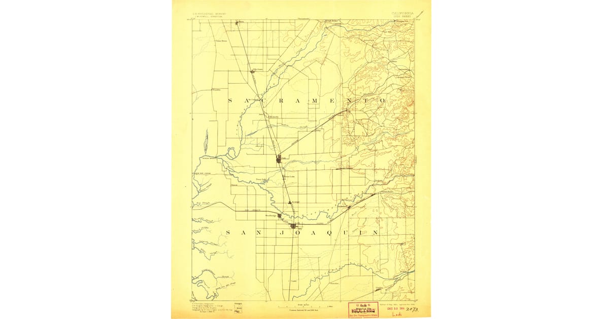 1894 Map of Lodi, CA — High-Res, 1906 Print | Pastmaps