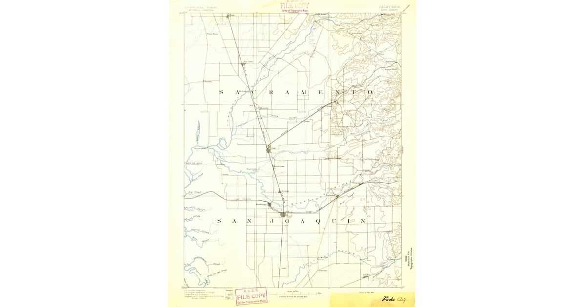 Old Maps of Waterloo, CA for Metal Detecting | Pastmaps