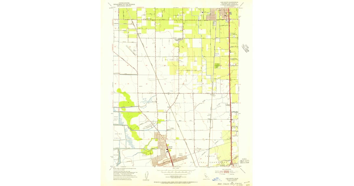 1953 Map of Lodi South, San Joaquin County, CA — High-Res | Pastmaps