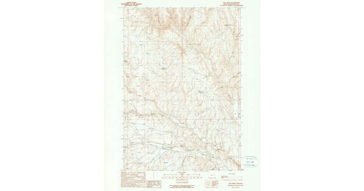 1990 Map of Log Creek, Malheur County, OR — High-Res | Pastmaps