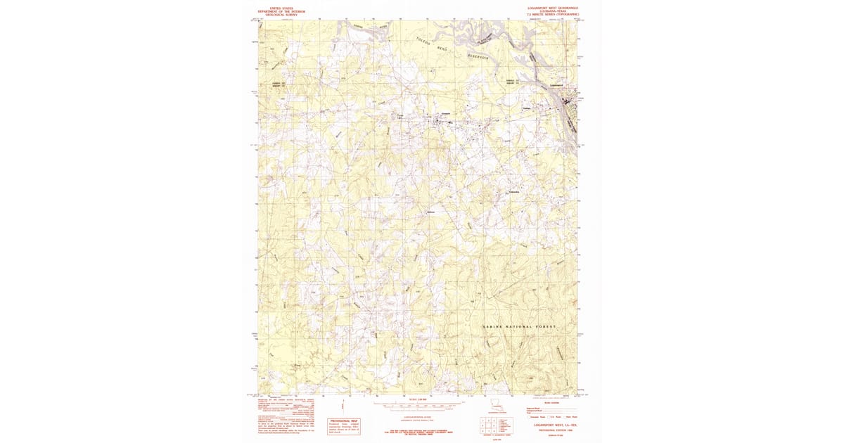 1984 Map of Logansport West, De Soto Parish, LA — High-Res | Pastmaps