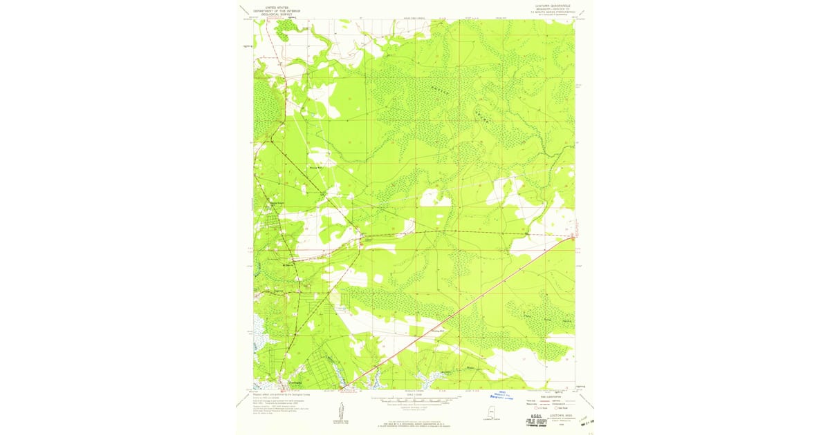1958 Map of Logtown, Hancock County, MS — High-Res | Pastmaps