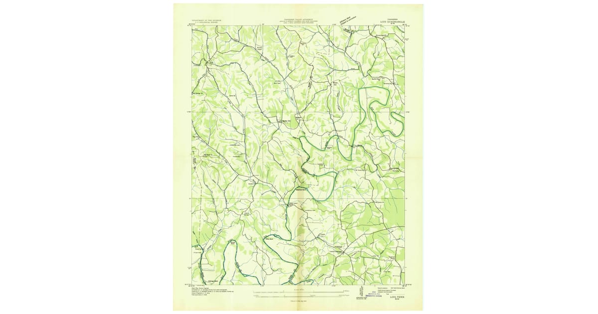 1936 Map of Lois, Moore County, TN — High-Res | Pastmaps