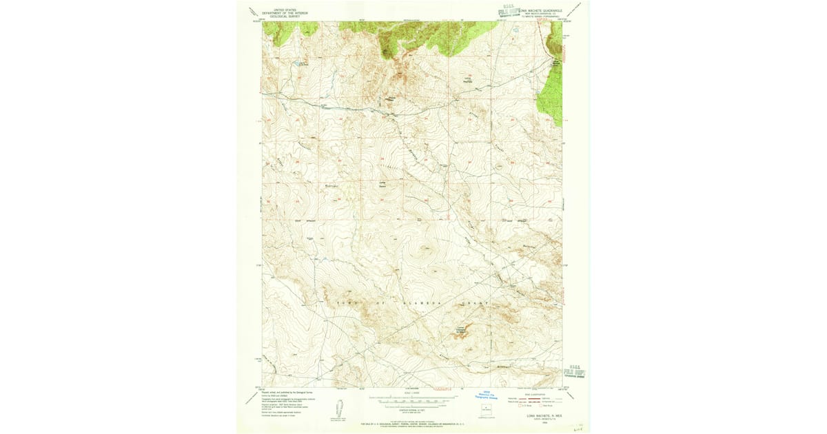 1954 Map of Loma Machete, Sandoval County, NM — High-Res | Pastmaps