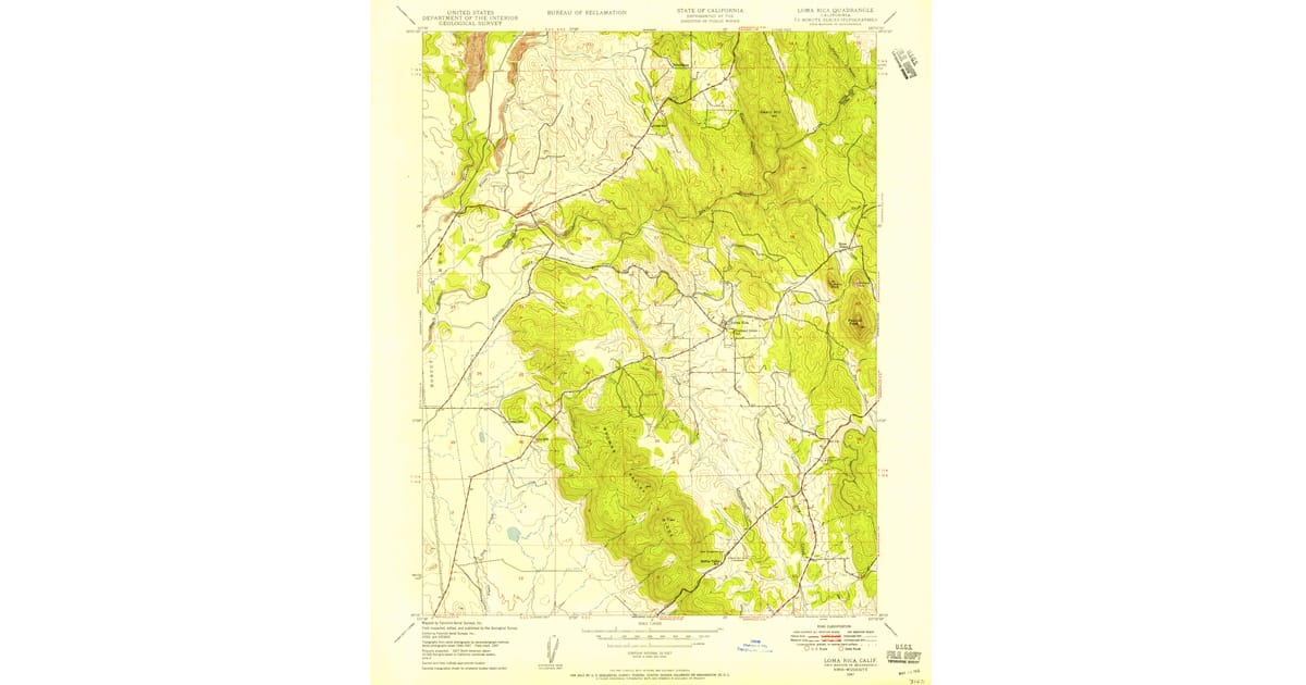 1947 Map of Loma Rica, CA — High-Res | Pastmaps