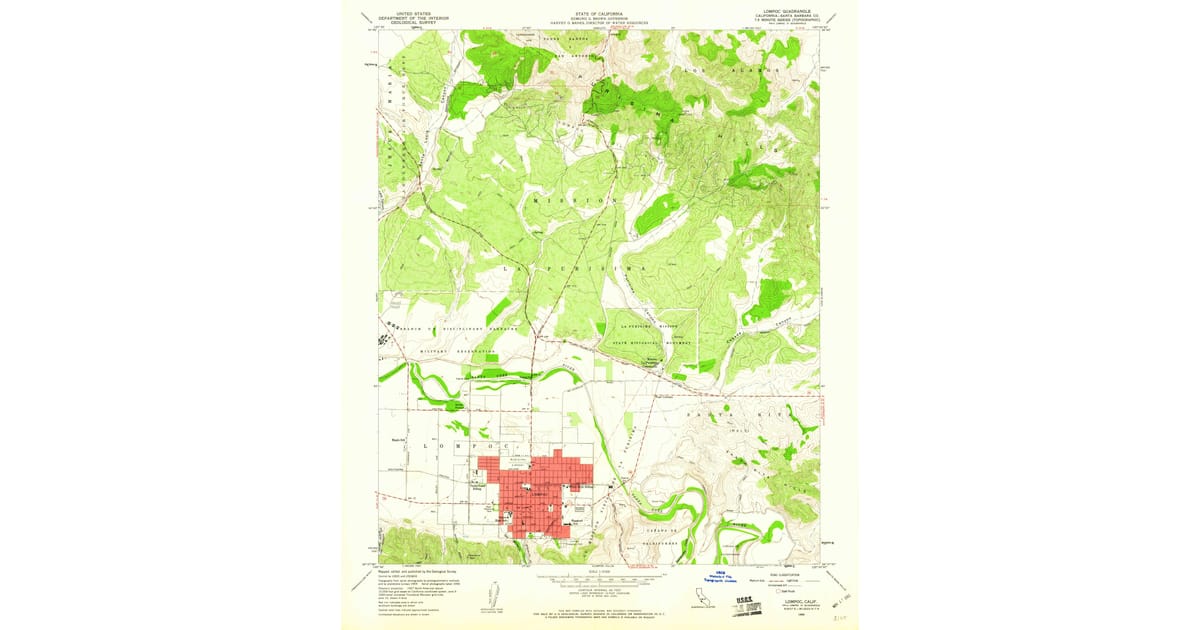 1959 Map of Lompoc, CA — High-Res | Pastmaps