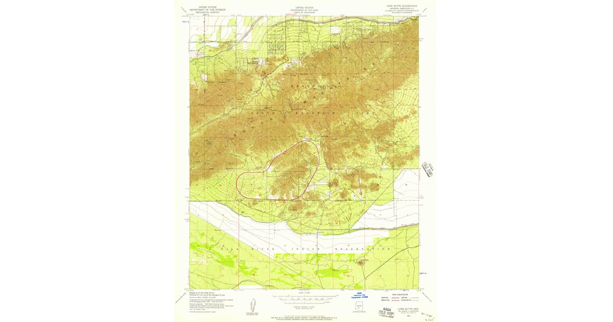 1952 Map of Lone Butte, Maricopa County, AZ — High-Res | Pastmaps