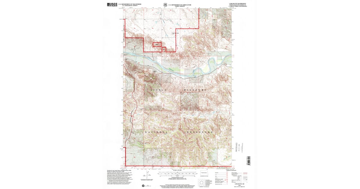 1997 Map of Lone Butte, McKenzie County, ND — High-Res | Pastmaps