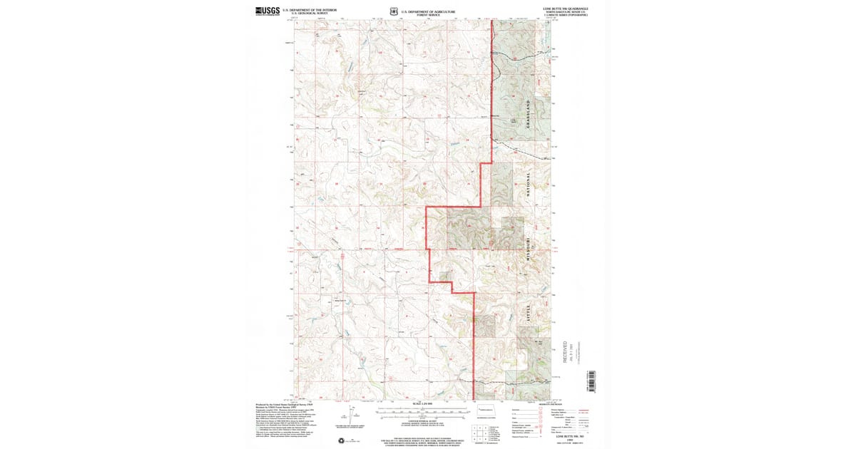 1997 Map of Lone Butte NW, McKenzie County, ND — High-Res | Pastmaps