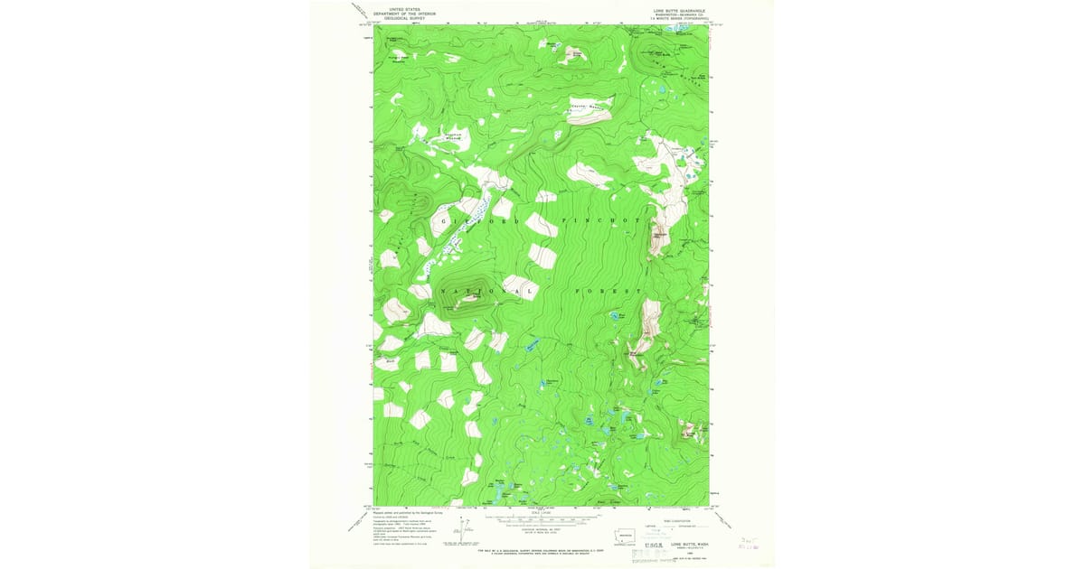 1965 Map of Lone Butte, Skamania County, WA — High-Res | Pastmaps