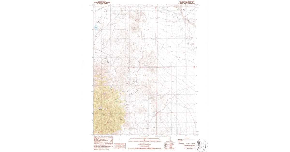 1987 Map of Lone Mountain, Esmeralda County, NV — High-Res | Pastmaps