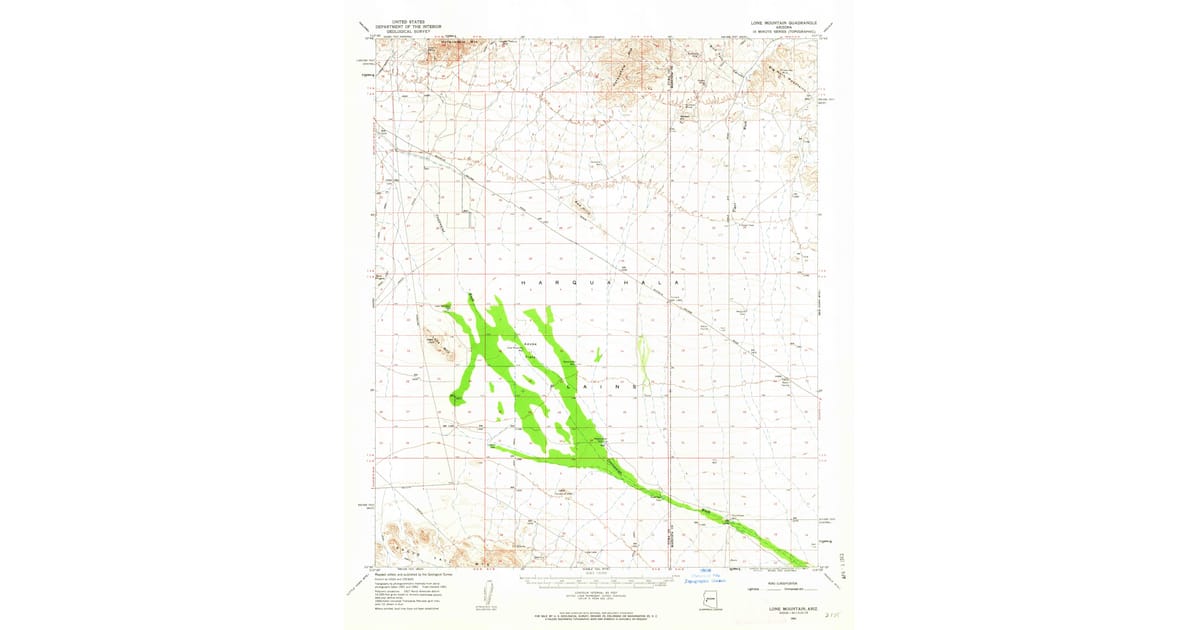 1961 Map of Lone Mountain, La Paz County, AZ — High-Res | Pastmaps