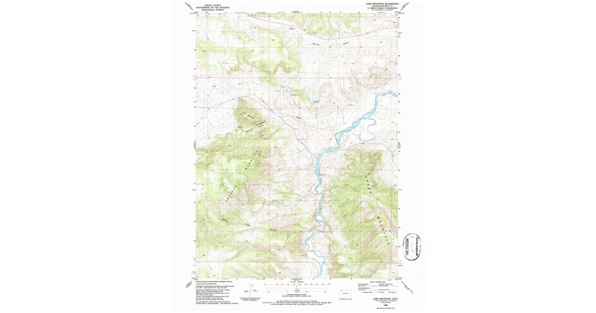 1986 Map of Lone Mountain, Moffat County, CO — High-Res | Pastmaps