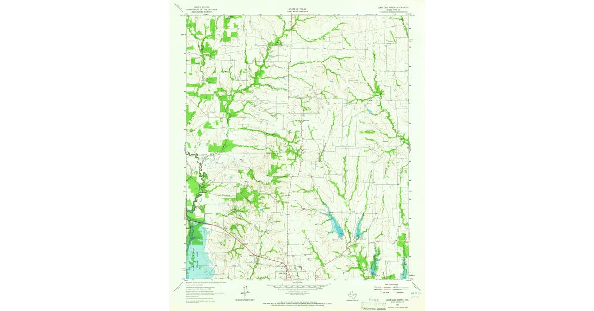 1962 Map of Lone Oak North, Hunt County, TX — High-Res | Pastmaps