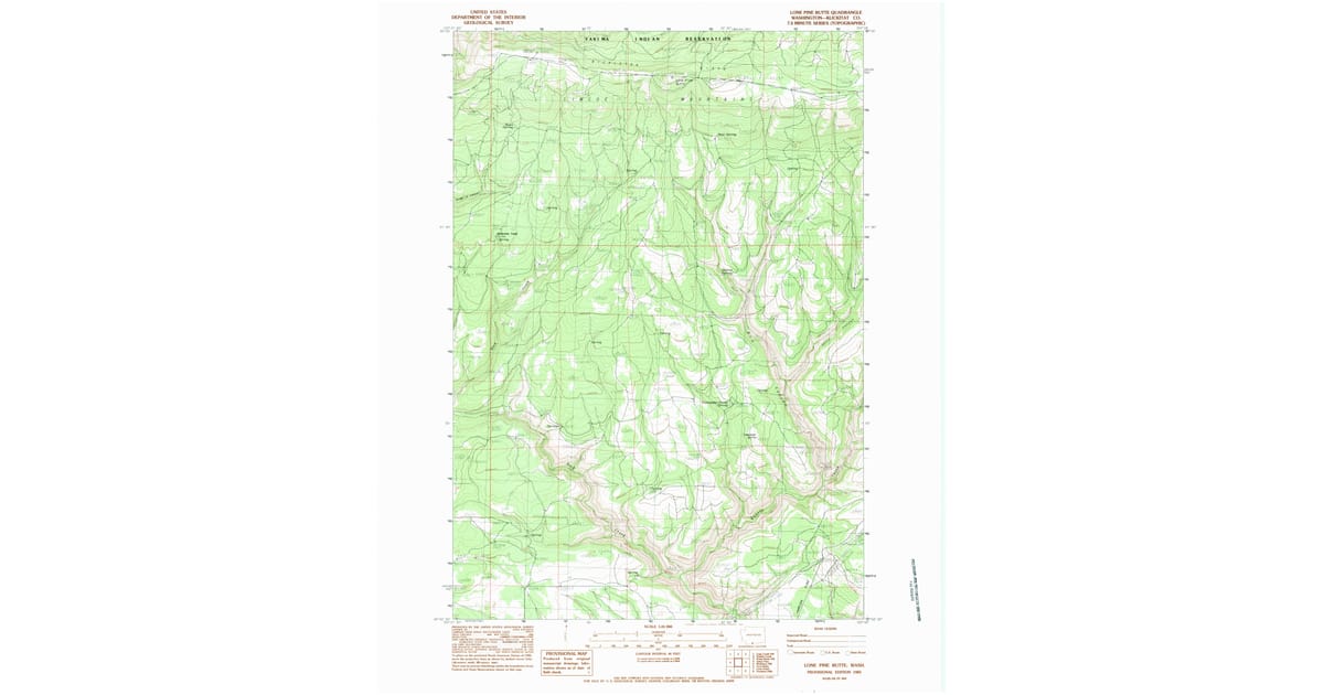 1983 Map of Lone Pine Butte, Klickitat County, WA — High-Res | Pastmaps