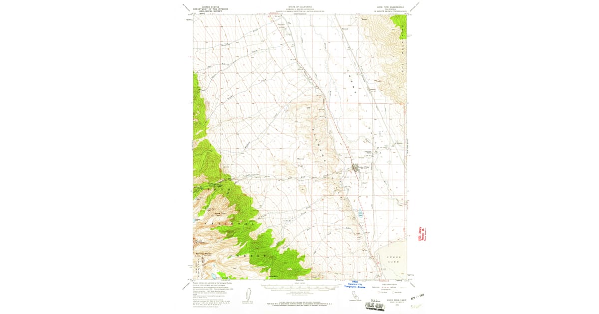 1958 Map of Lone Pine, CA — High-Res | Pastmaps