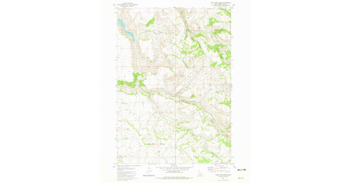 1981 Map of Lone Pine Ridge, Bonneville County, ID — High-Res | Pastmaps