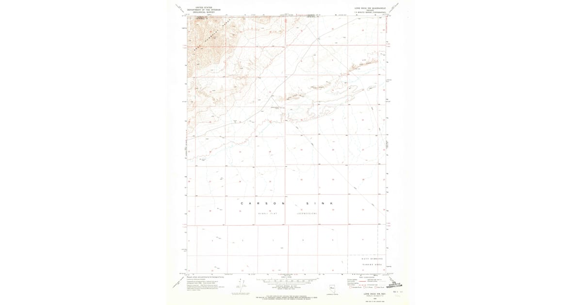 1969 Map of Lone Rock NW, Churchill County, NV — High-Res | Pastmaps