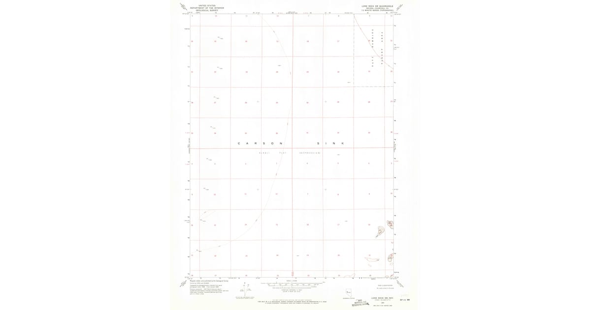 1969 Map of Lone Rock SW, Churchill County, NV — High-Res | Pastmaps