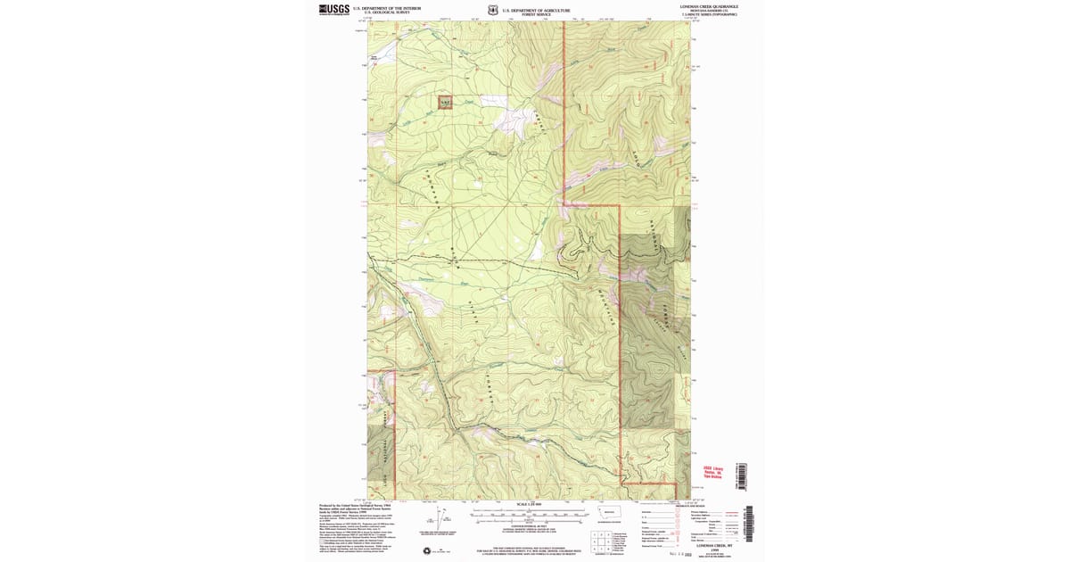 1999 Map of Loneman Creek, Sanders County, MT — High-Res | Pastmaps