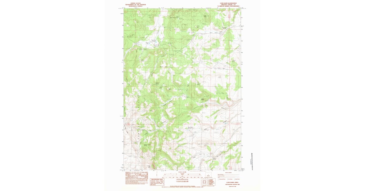 1983 Map of Long Barn, Crook County, OR — High-Res | Pastmaps