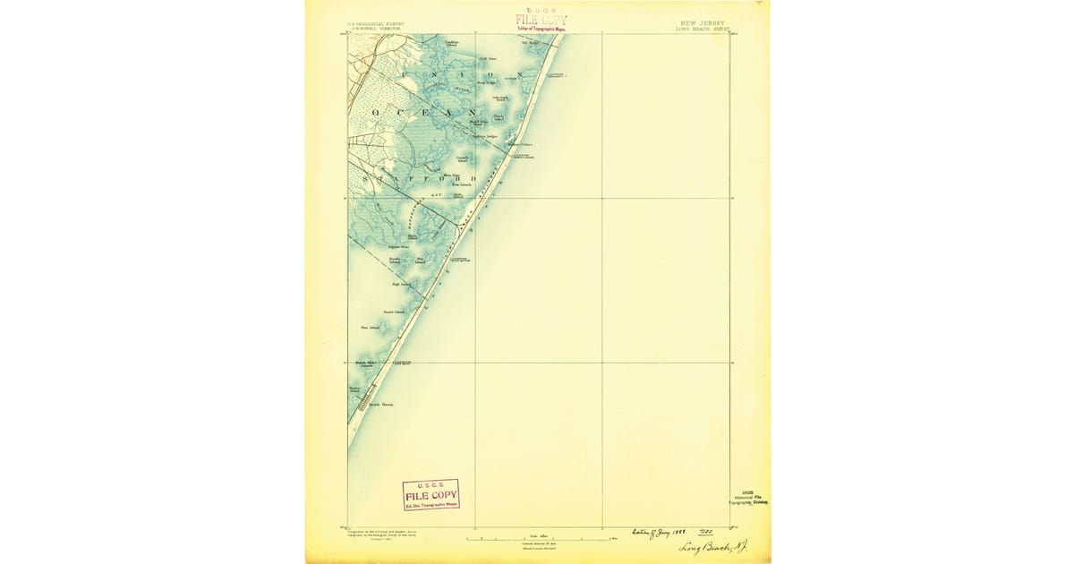 Old Maps of Surf City, NJ for Genealogy | Pastmaps