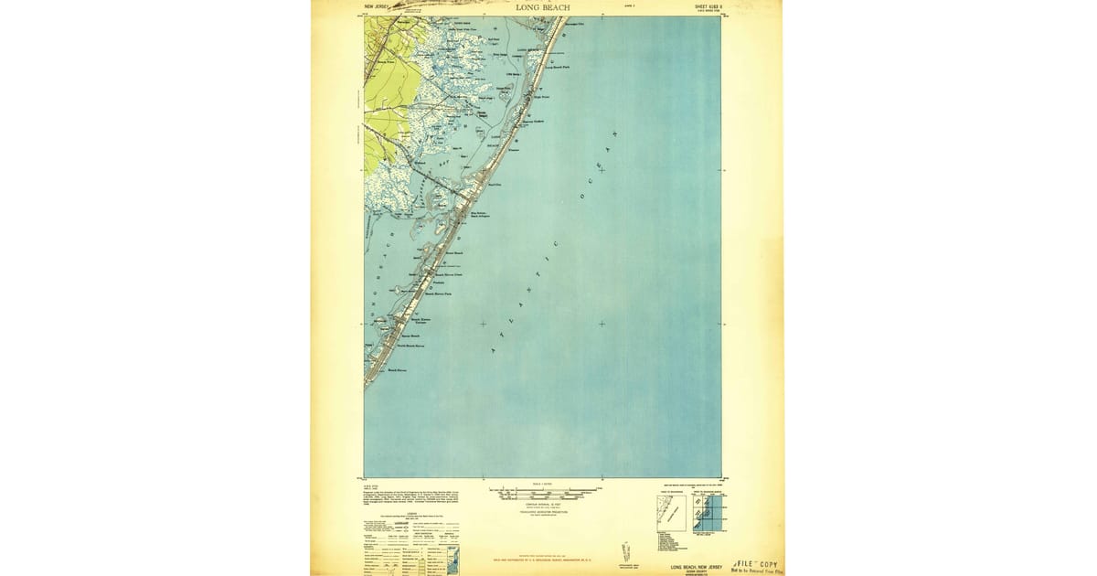 1948 Map of Long Beach, Ocean County, NJ — High-Res | Pastmaps