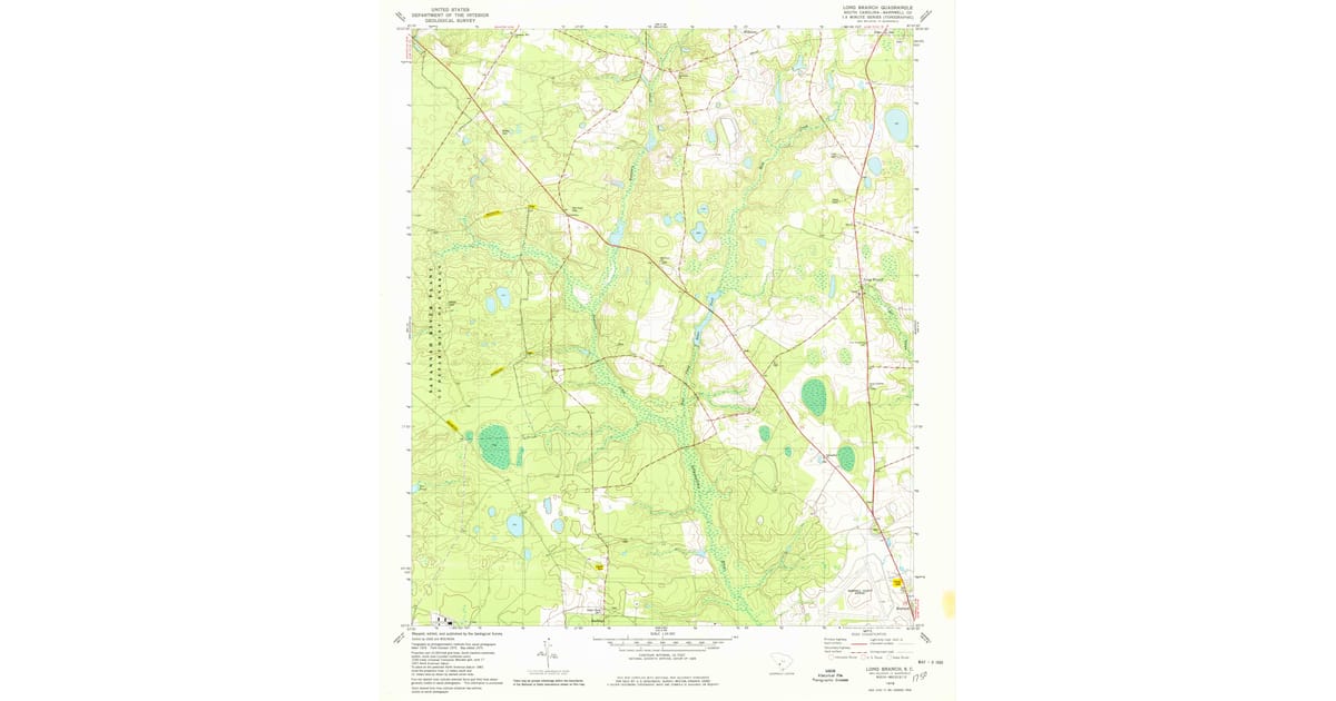 1979 Map of Long Branch, Barnwell County, SC — High-Res | Pastmaps